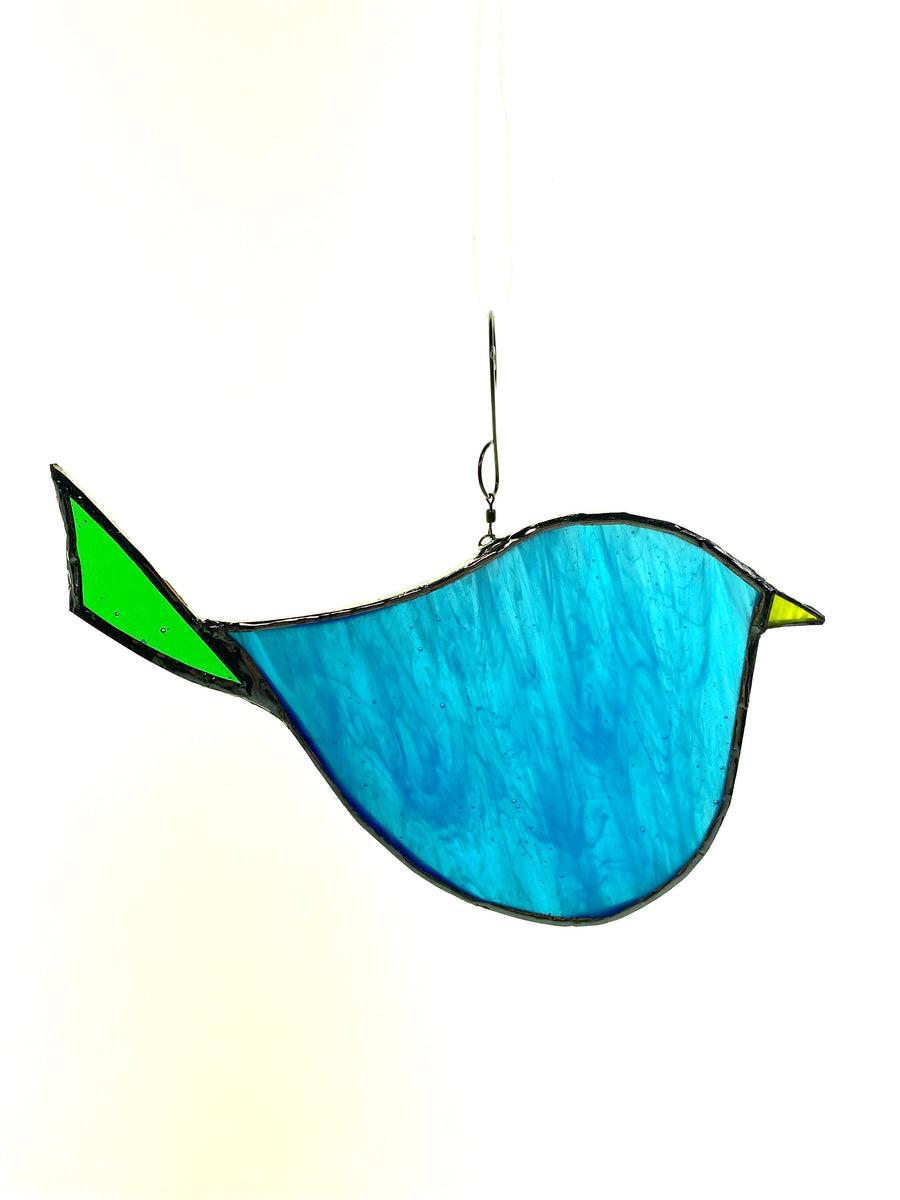 Light Blue Bird – Nikki Jackson Stained Glass Design
