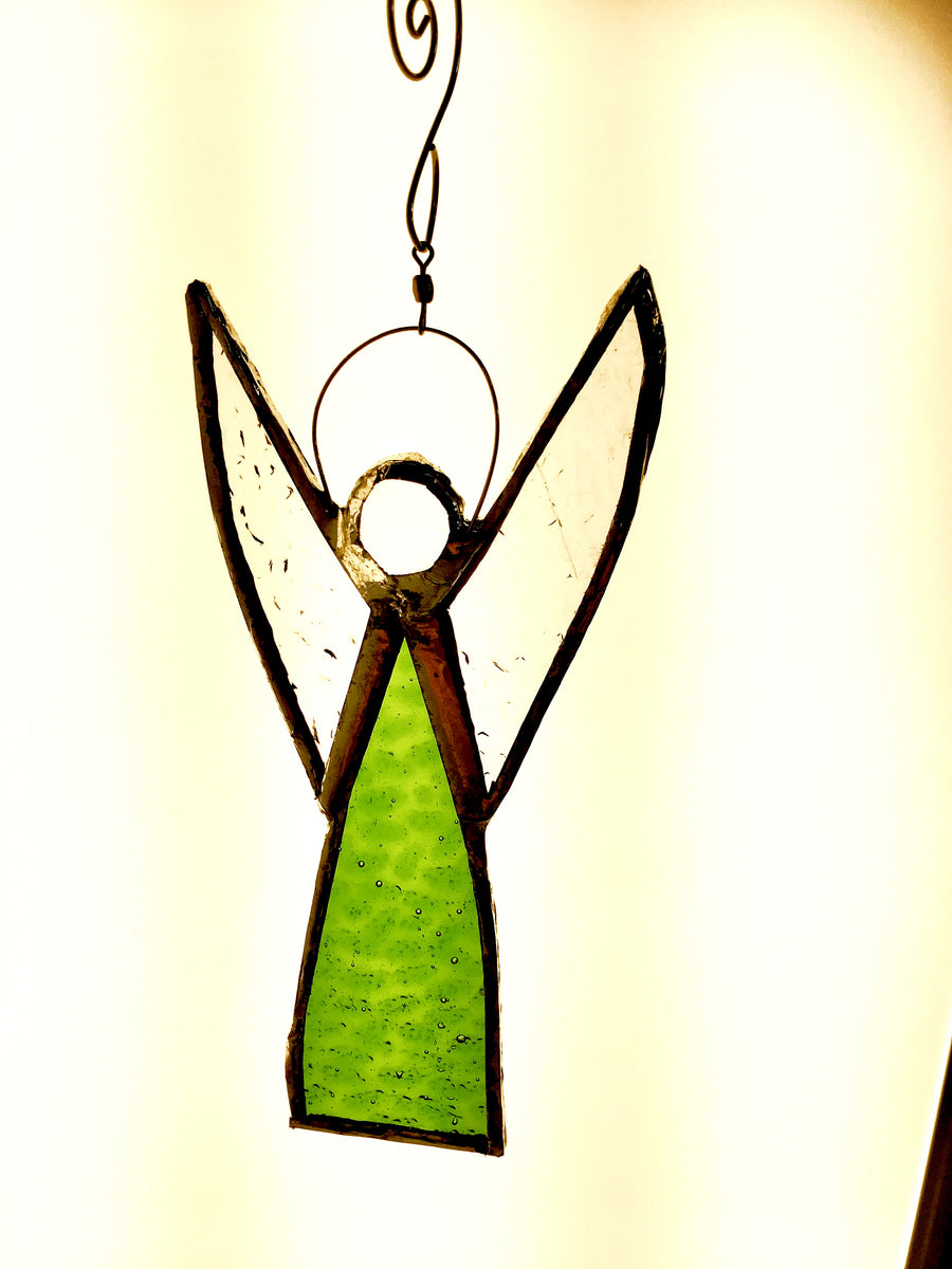 Halo Green Angel – Nikki Jackson Stained Glass Design